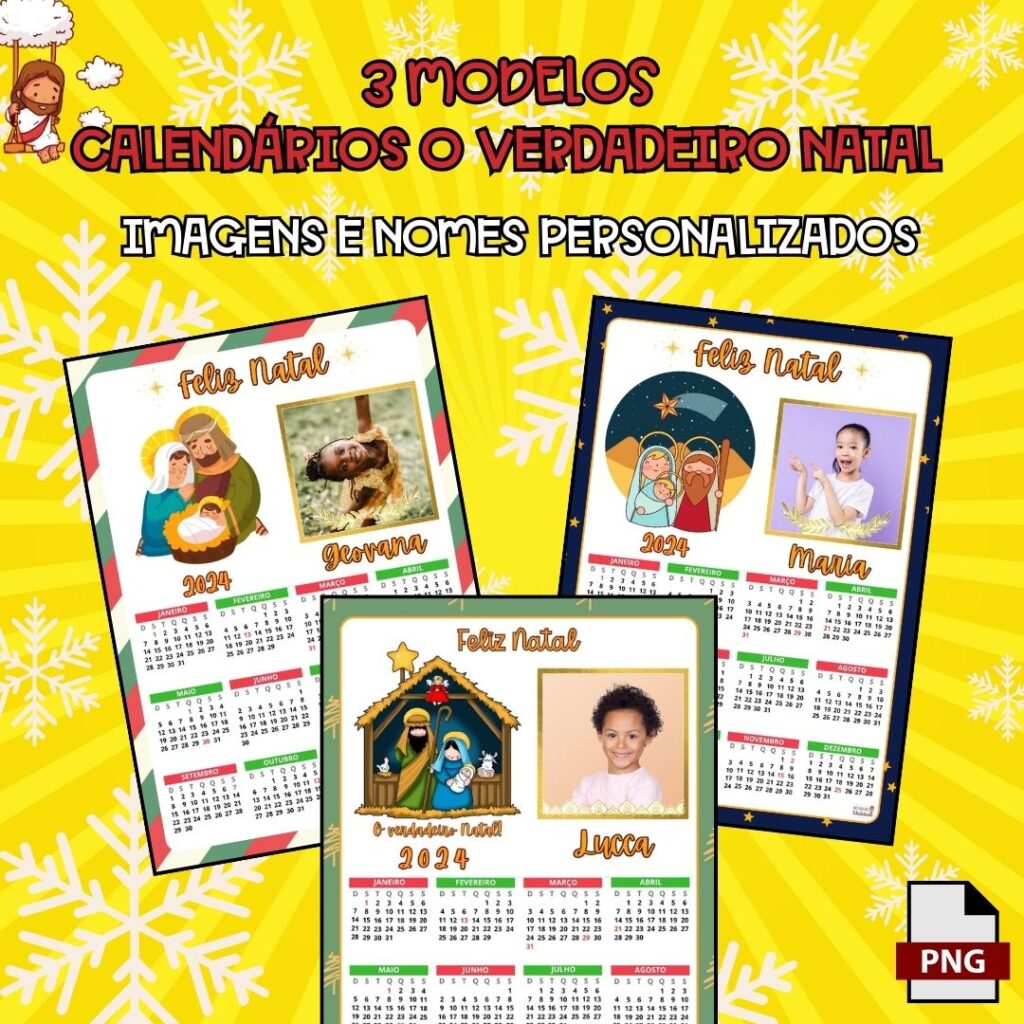 CALENDÁRIOS DE NATAL (EDITÁVEIS)